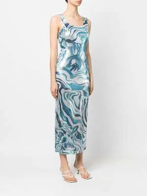 Alberta Ferretti Swirl Print Dress