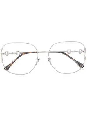Gucci Tortoiseshell Oversized Glasses - Silver