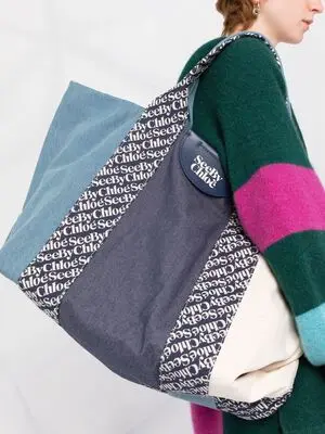 See By Chloé Logo Print Tote Bag