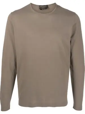 DELL'OGLIO Long-sleeve Cotton Jumper - Green