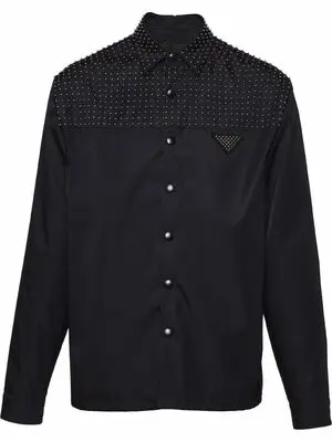 Prada Re-Nylon Stud-Embellished Shirt - Black | Editorialist