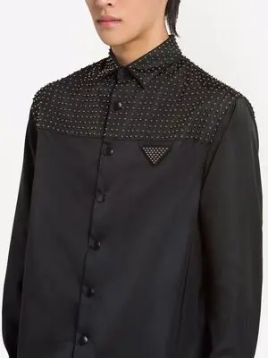 Prada Re-Nylon Stud-Embellished Shirt - Black | Editorialist