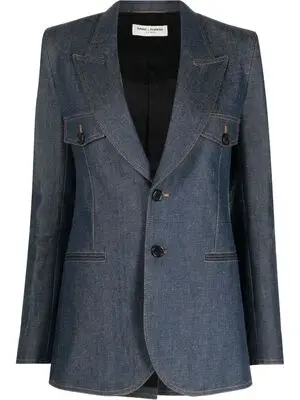 Saint Laurent Single-breasted Denim Blazer
