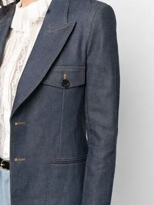 Saint Laurent Single-breasted Denim Blazer