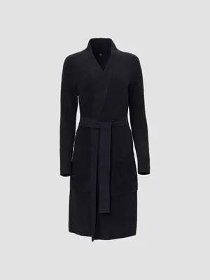Barefoot Dreams Cozychic Lite Rib-knit Robe - Black