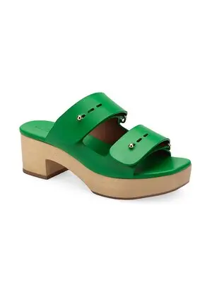 Mercedes Castillo Lisanne Double-strap Leather Clog Sandals