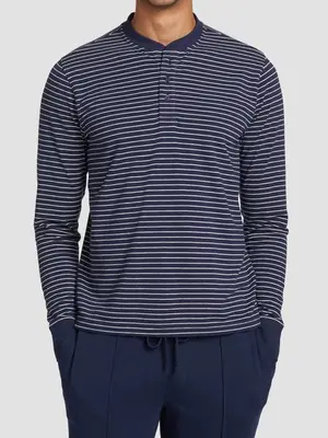 SAKS FIFTH AVENUE Collection Striped Henley Pajama Top