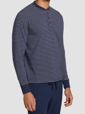 SAKS FIFTH AVENUE Collection Striped Henley Pajama Top