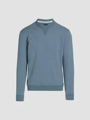 SAKS FIFTH AVENUE Collection Double Collar Sweatshirt - Medium Blue