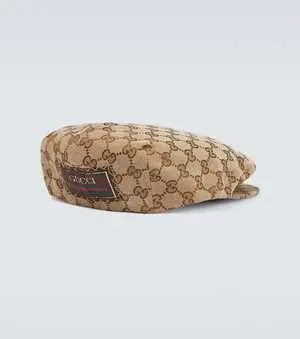 Gucci Gg Canvas Flat Cap - Brown | Editorialist display picture 1
