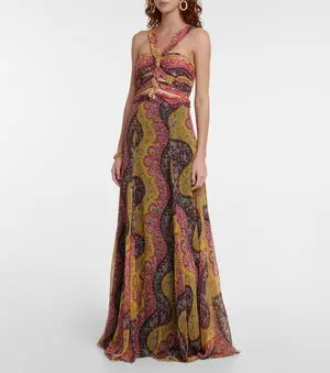 Etro Floral Cutout Maxi Dress