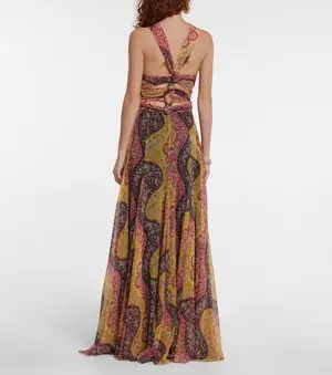 Etro Floral Cutout Maxi Dress