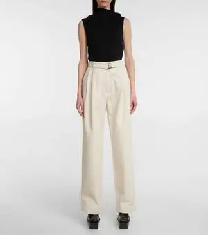 PETER DO Belted High-rise Wide-leg Jeans