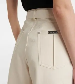 PETER DO Belted High-rise Wide-leg Jeans