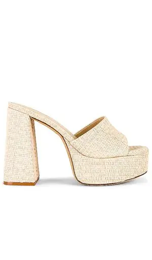 Larroude Larroude Dolly Mule In Ivory.  Natural