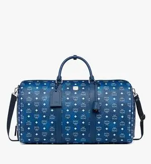 Mcm Ottomar Weekender Bag - Blue Visetos