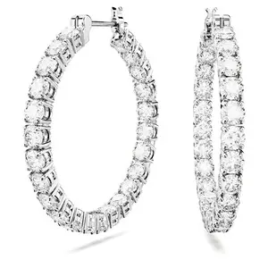 SWAROVSKI Matrix Hoop Earrings White