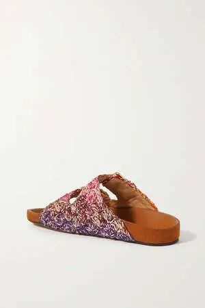 Isabel Marant Lennyo Leather-trimmed Raffia Sandals