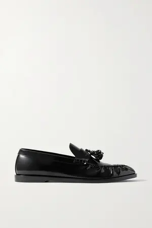 THE ROW Tasseled Leather Loafers - Black