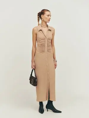 REFORMATION Cielo Mini Dress Taupe