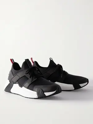 Moncler Lunarove Leather-trimmed Sneakers - Black