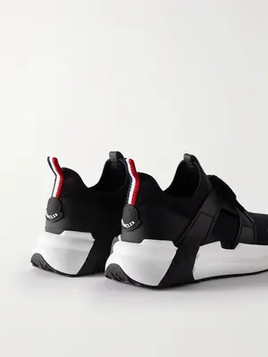 Moncler Lunarove Leather-trimmed Sneakers - Black