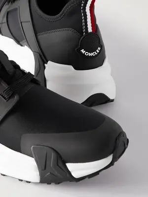 Moncler Lunarove Leather-trimmed Sneakers - Black