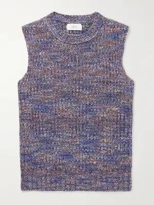 Mr P. Ribbed-knit Sweater Vest - Blue