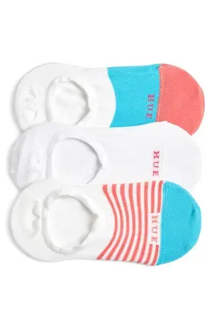Hue Hue 3-Pack Sneaker Liner Socks Blue Curacao Pack