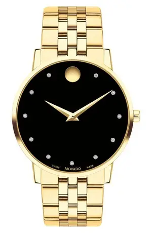 Movado Museum Diamond Classic Bracelet Watch - Gold