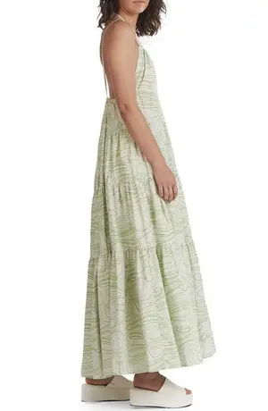 CHARLIE HOLIDAY Pricilla Abstract Cotton Maxi Dress