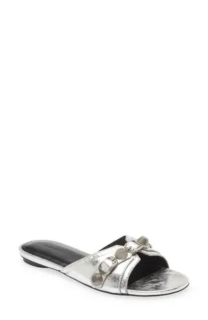 Balenciaga Le Cagole Slide Sandal Silver