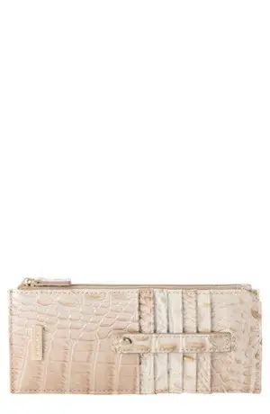 Brahmin Croc Embossed Leather Credit Card Wallet - Contour