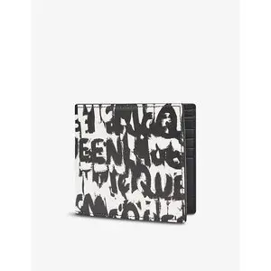 Alexander McQueen Graffiti Brand-print Leather Billfold Wallet
