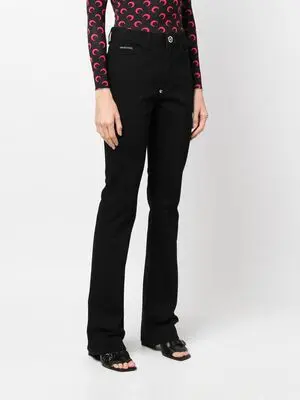 Philipp Plein Skull Flared High-waisted Jeans - Black