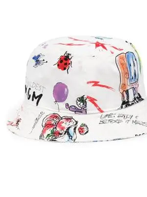 MSGM Graphic-print Bucket Hat