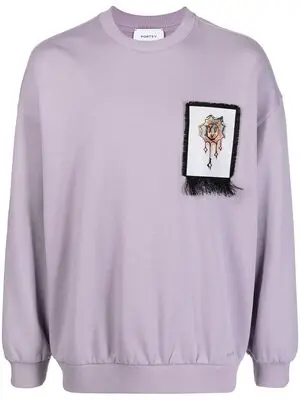 PORTS V Graphic-print Crew Neck Sweatshirt - Purple