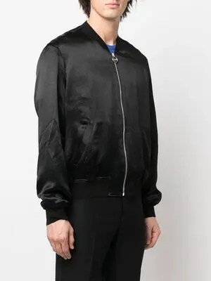 LANVIN Rhinestone Embellished Logo Bomber Jacket
