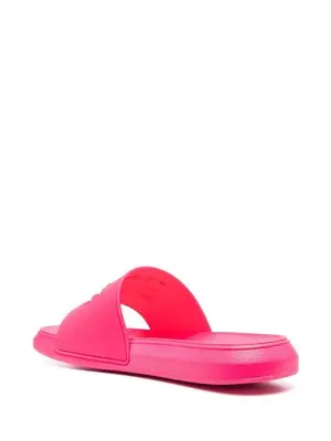 Alexander McQueen Logo-appliqué Slides - Pink