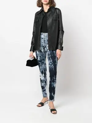 Philipp Plein Bleached High-waisted Skinny Jeans