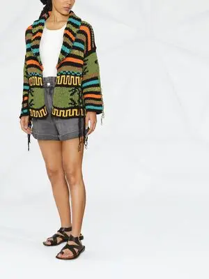 Alanui Stripe-knit Cardigan