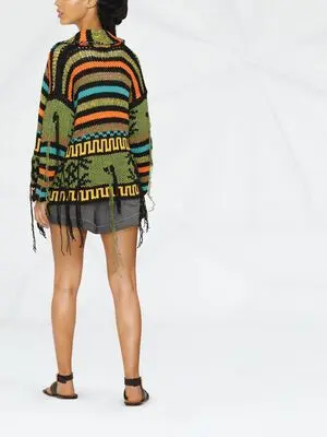 Alanui Stripe-knit Cardigan