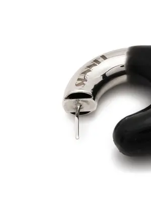 Sunnei Rubberized Hoop Earrings - Black