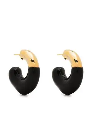 Sunnei Rubberized Hoop Earrings - Black
