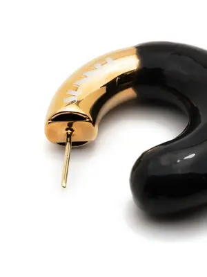 Sunnei Rubberized Hoop Earrings - Black