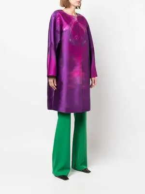 Alberta Ferretti Abstract Pattern Long-sleeved Coat
