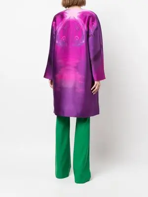 Alberta Ferretti Abstract Pattern Long-sleeved Coat