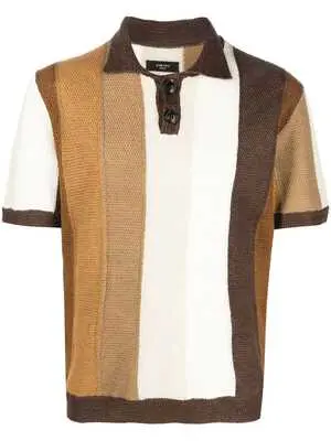 Amiri Colour-block Polo Shirt - Brown
