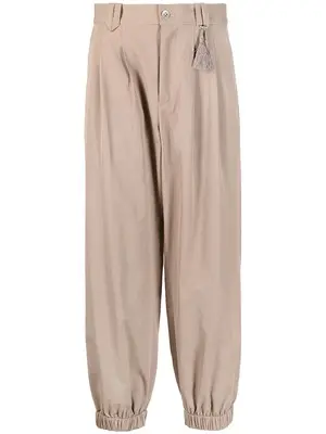 PORTS V Cropped Pleated Trousers