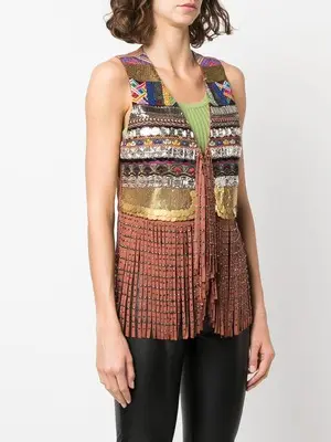 Etro Fringed Patterned Gilet